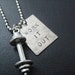 WORK IT OUT Barbell Necklace - Workout Necklace on Gunmetal Chain or ...