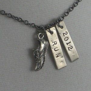 RUN Necklace With Custom Name, Date, Race, School or Year Pendant ...