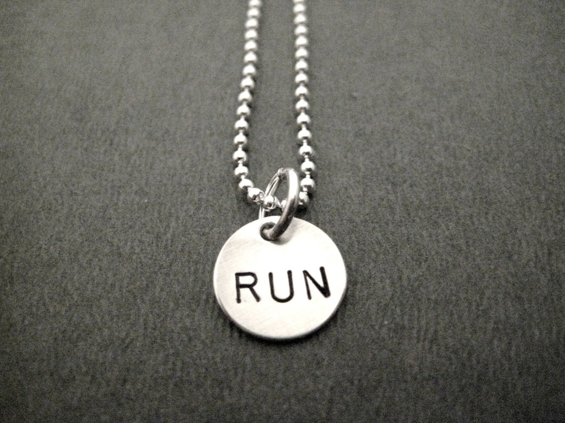 RUN JUST RUN Sterling Silver Running Necklace Hand Crafted | Etsy