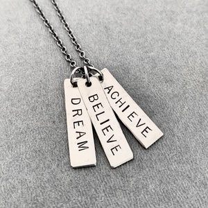DREAM BELIEVE ACHIEVE - Inspirational and Motivational Necklace on ...