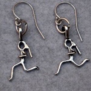 I AM a RUNNING GIRL Sterling Silver Earrings - Running Jewelry Earrings ...