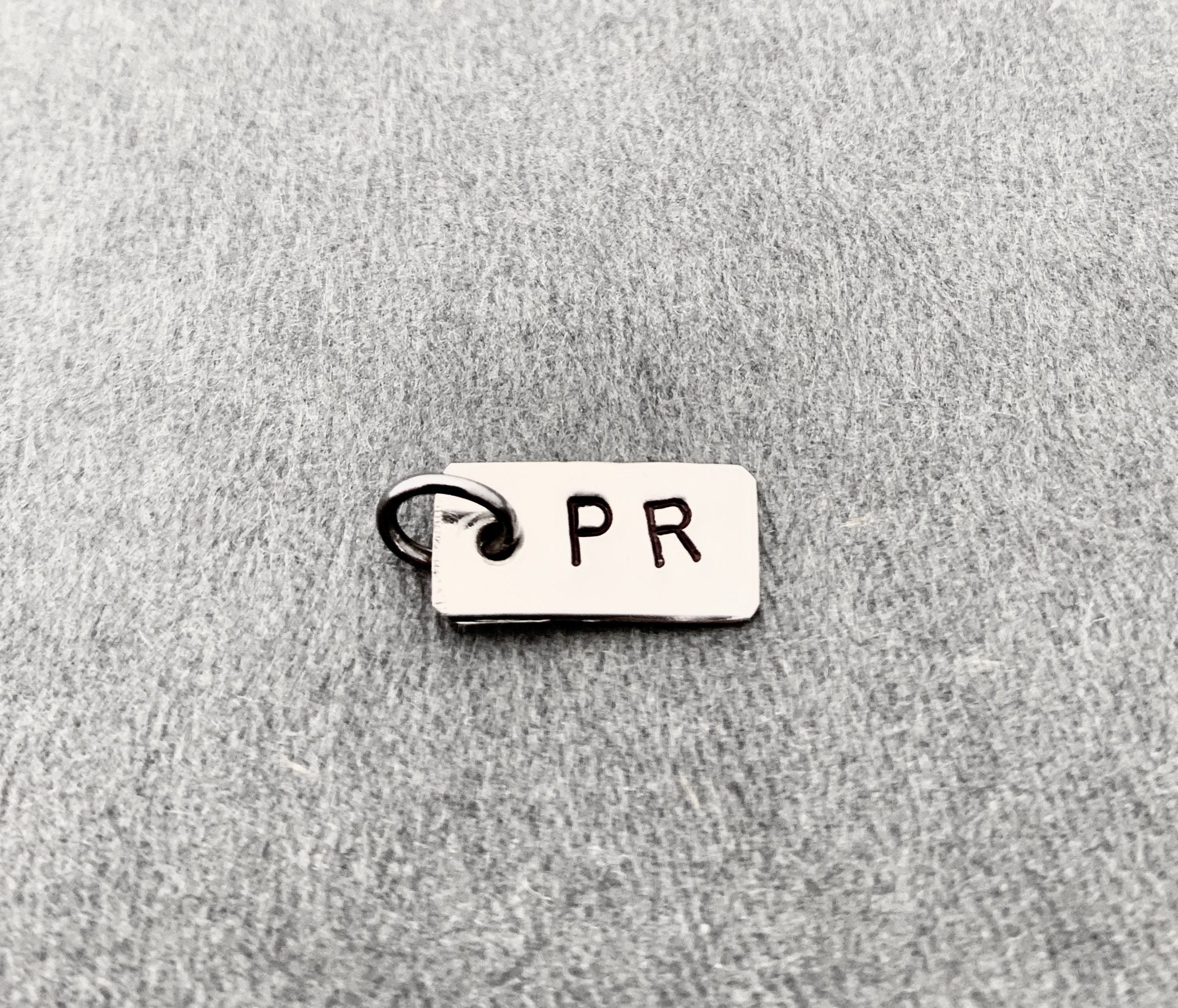 ONE (1) PR Personal Record Pendant Only - Hand Hammered Nickel Silver ...