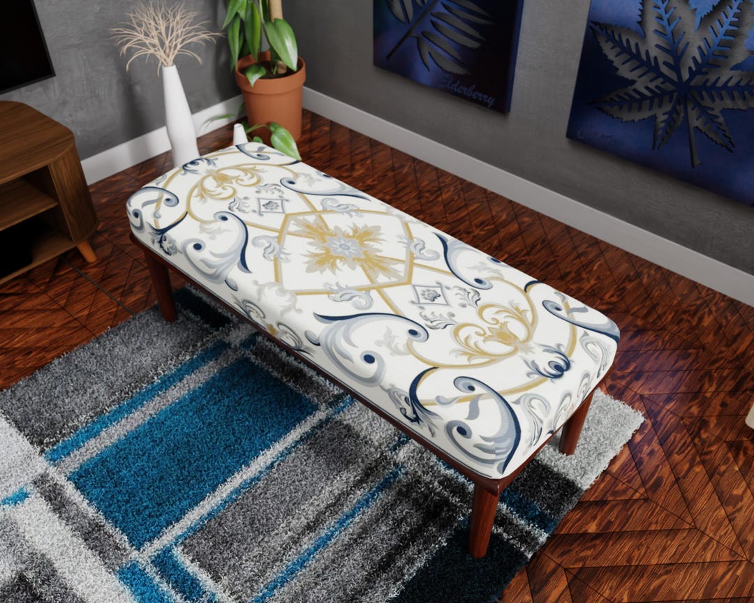 Vintage Kilim Bench, Tribal Rug Bench, Eclectic Boho Bench, Decorative ...