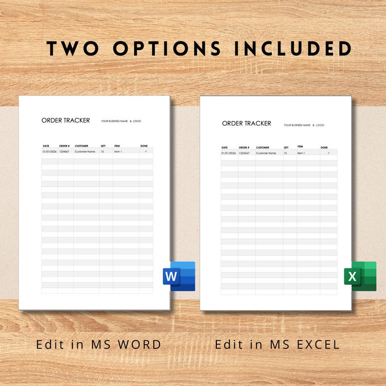 Editable Order Tracker Template, Printable, MS Word and Excel, Small ...