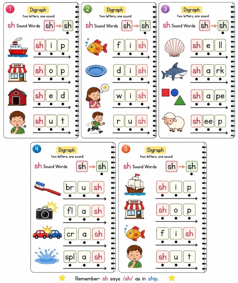Phonics Digraphs Trigraphs Worksheets Bundle (A4 Printable PDF) - Etsy