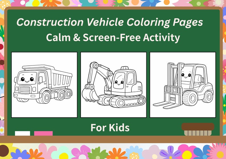 Easy Construction Vehicle Coloring Pages for Kids – Printable Truck ...
