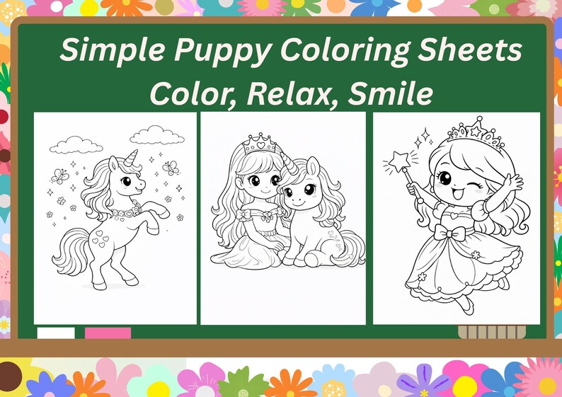 Easy Princess Coloring Pages for Kids – Printable Fantasy Download - Etsy