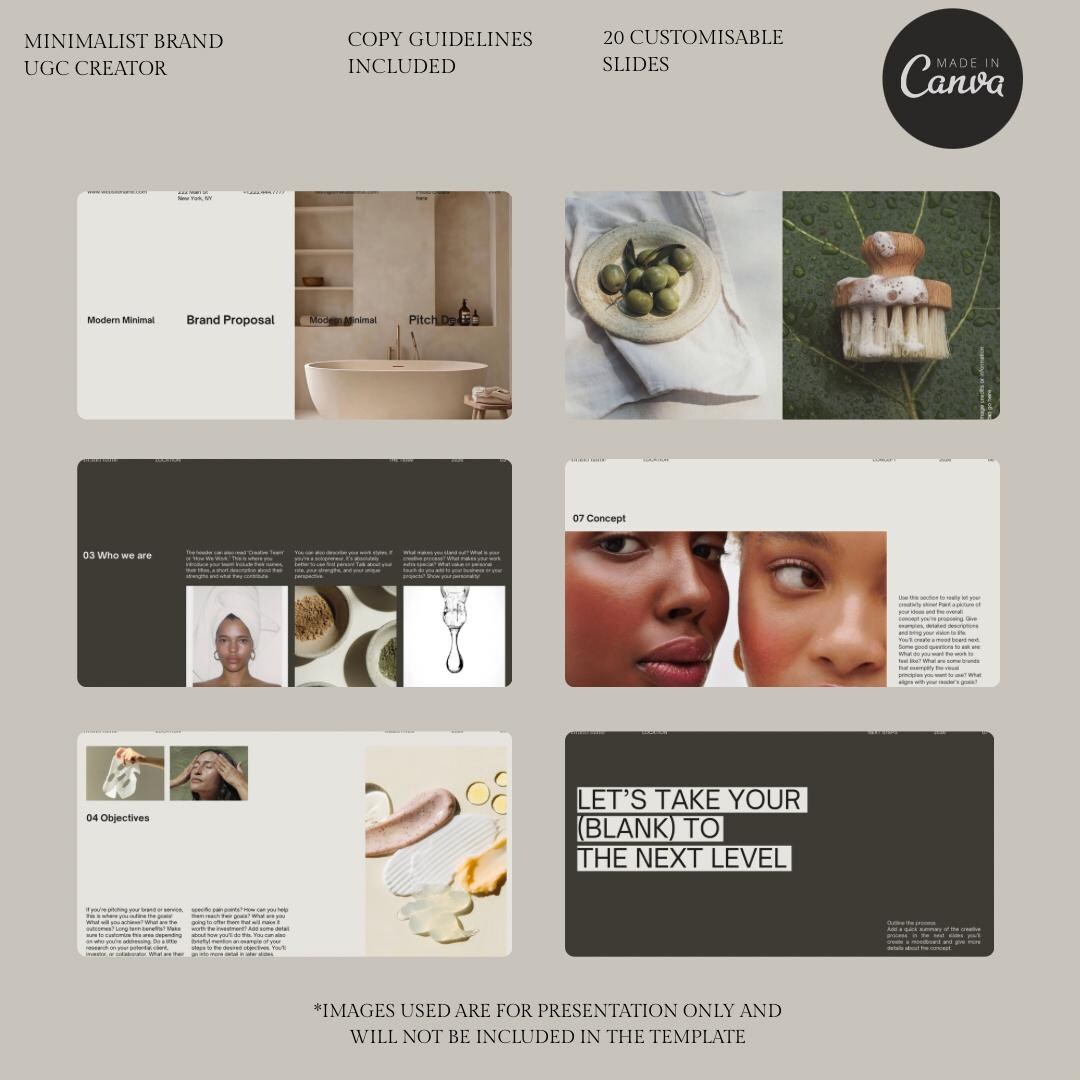 Minimalist Brand Proposal - Pitch Desk Template Editable 20 Slides for ...
