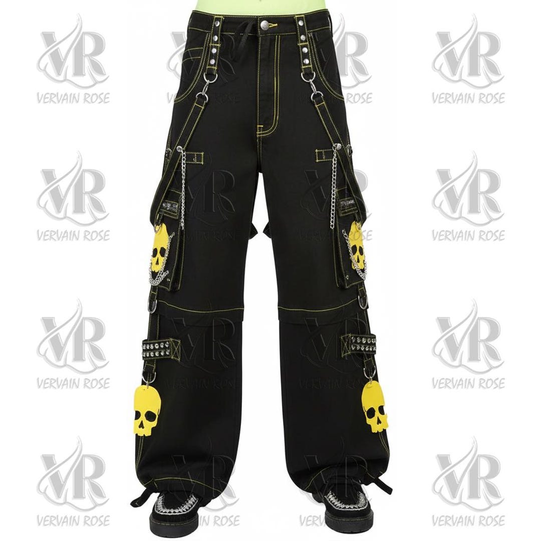 Neon Orange Skull Gothic Cyber Pants - Etsy