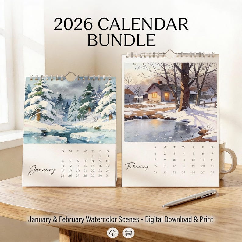 2026 Anime Landscape Calendar Bundle (horizontal and Vertical), Wall ...