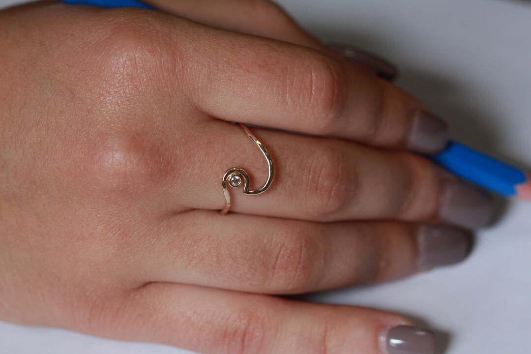 Ocean Wave Diamond Ring - Etsy