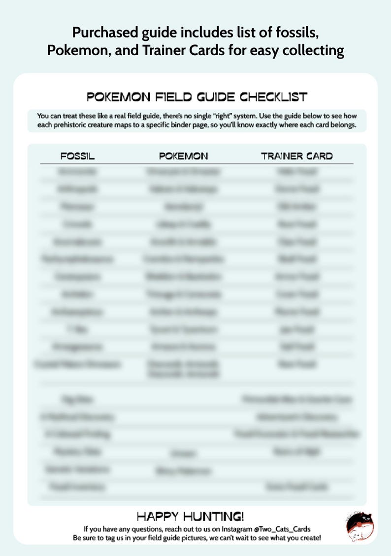Fossil Binder Inserts Printable PDF | 8-page Fossil Field Guide (32 ...