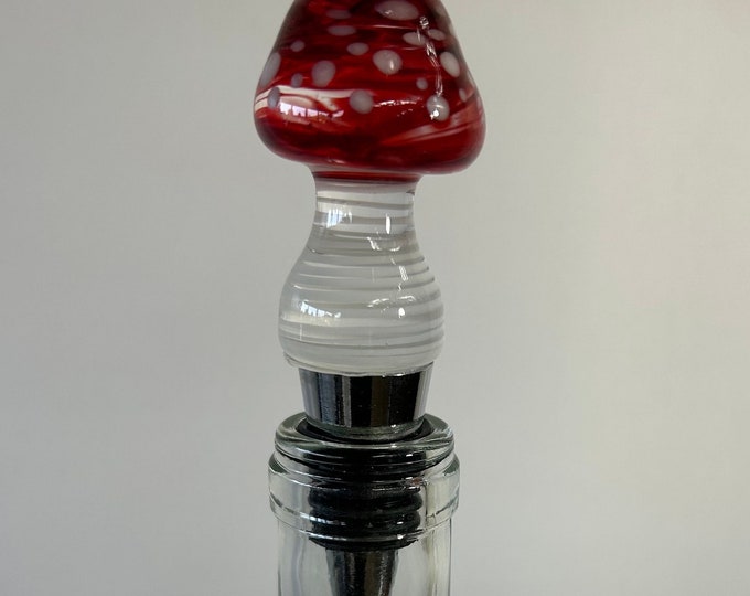 Red Mushroom Wine Bottle Stopper: Handmade Ceramic Cork - Etsy