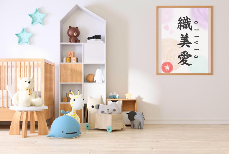 Custom Japanese Baby Name Art - Personalized Kanji Birth Poster ...