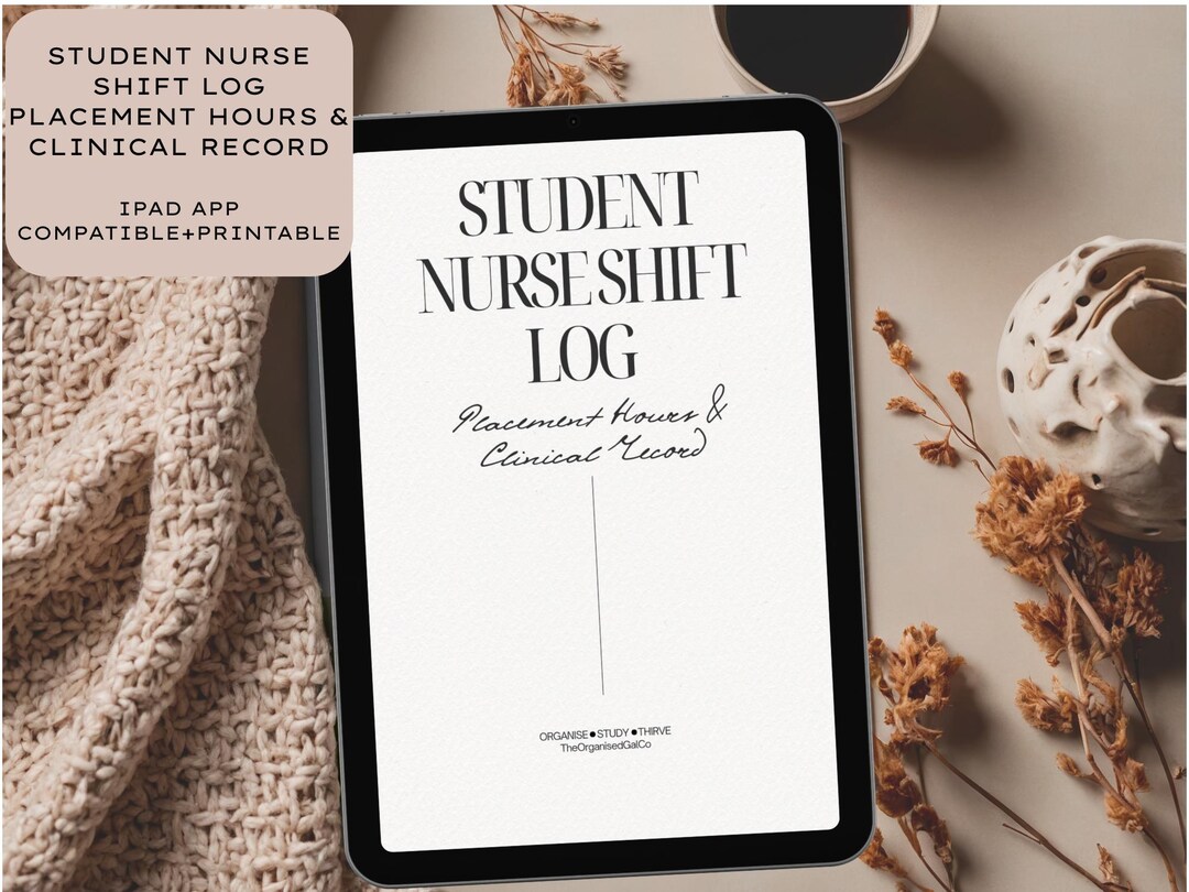 Student Nurse Shift Log | Placement Hours Tracker & Clinical Record ...