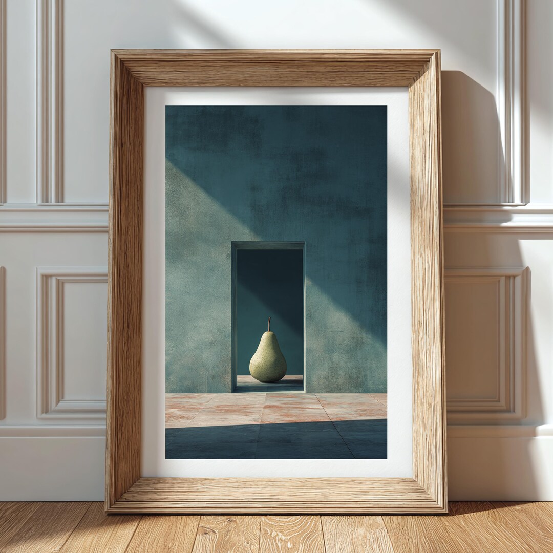 Surreal Pear Art Print, Liminal Space Decor, Soft Surrealism Poster ...