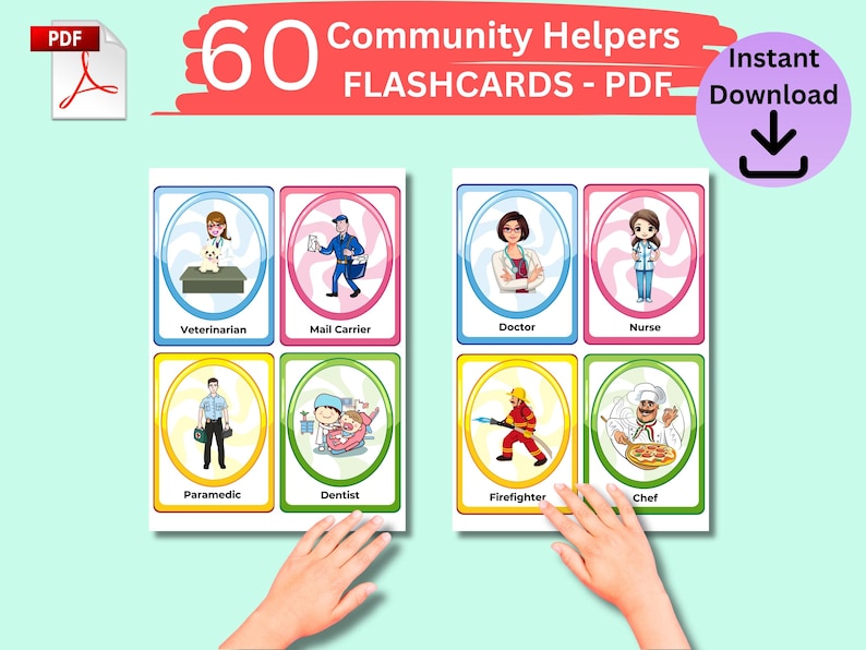 Community Helpers Flashcards Printable Occupations Careers Toddler ...