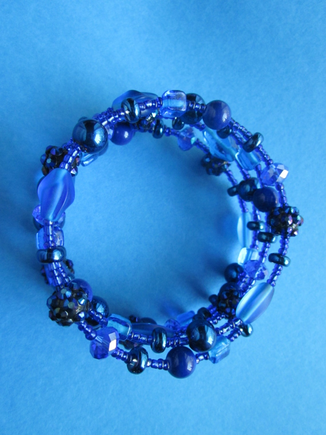 Cosmic Blue Bangle Wrap Bracelet - Etsy