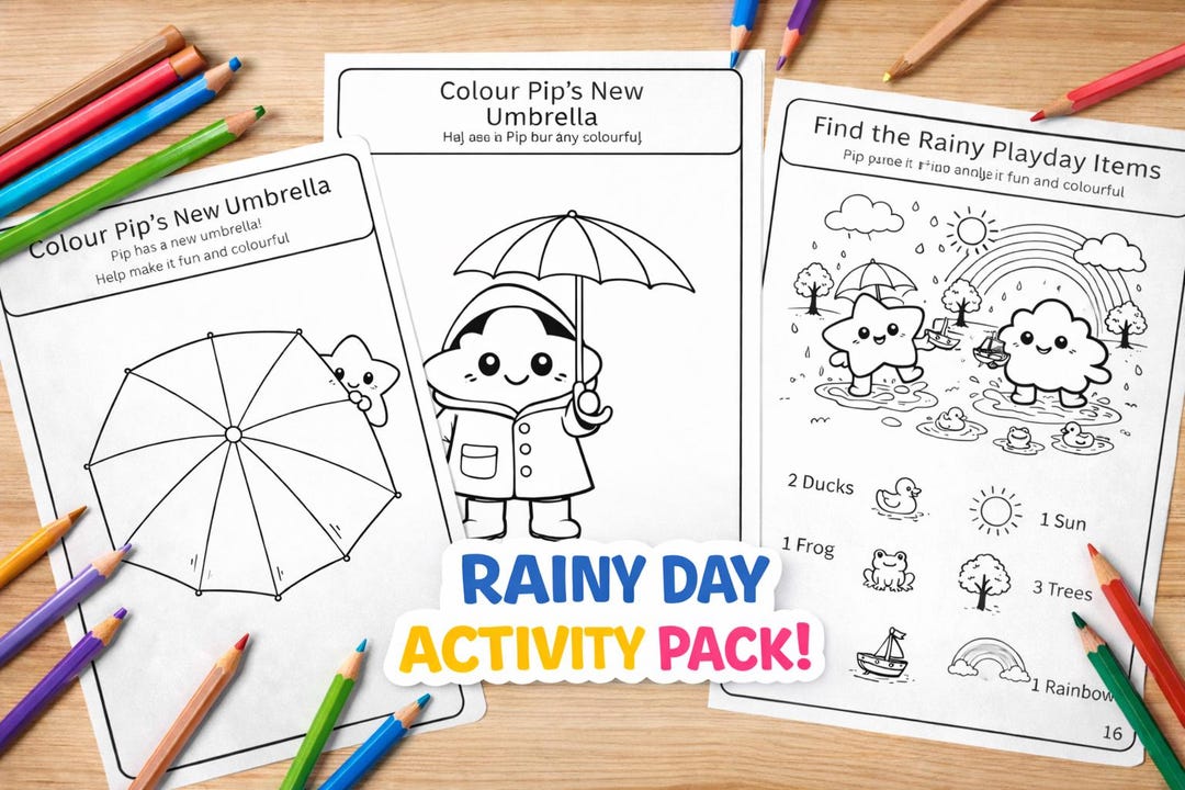 Rainy Day Quiet Time Activity Book for Ages 3-4 Printable Colouring, I ...