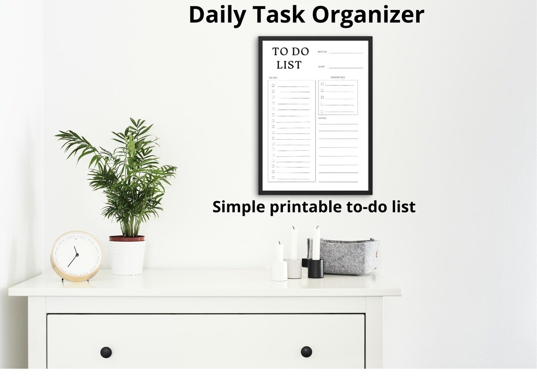 Task Planning Sheet Printable | to Do List With Priorities & Notes ...