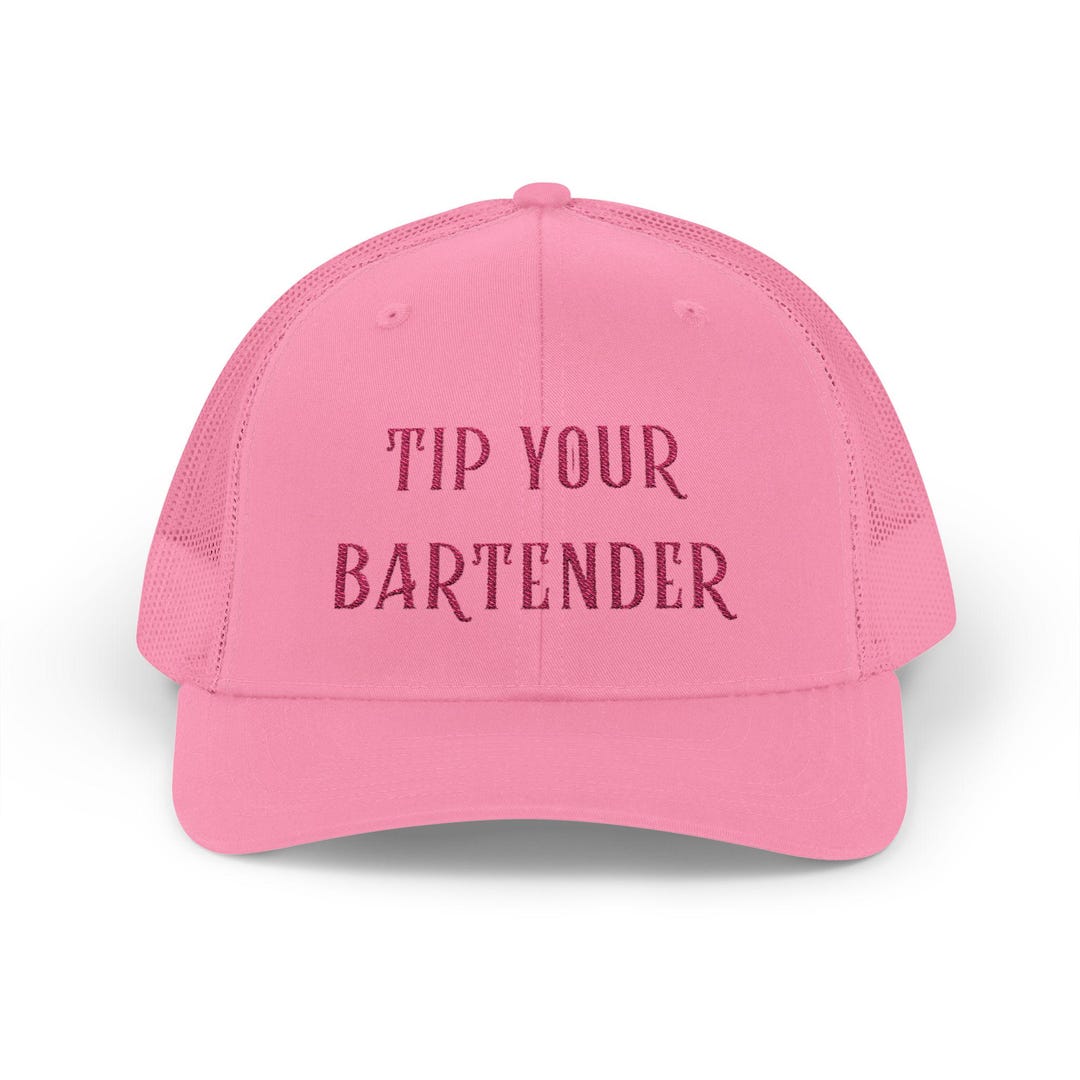 Pink Tip Your Bartender Trucker Cap | Embroidered Bar Humor Hat - Etsy