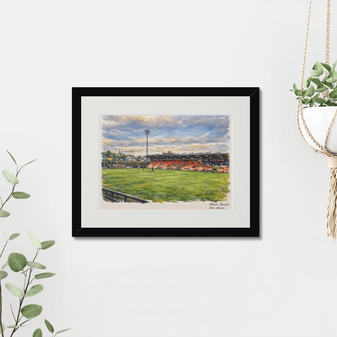 Armagh Athletic Grounds Watercolour Fine Art Print | Passepartout Paper ...
