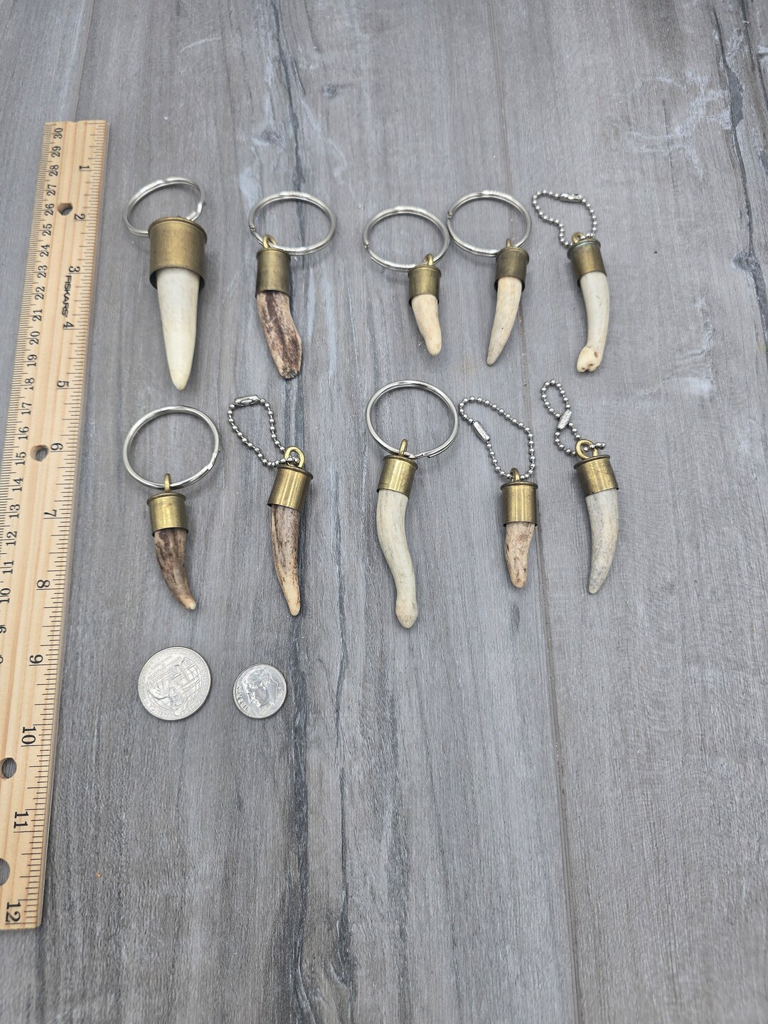 10 Shotgun Brass/antler Keychains - Etsy