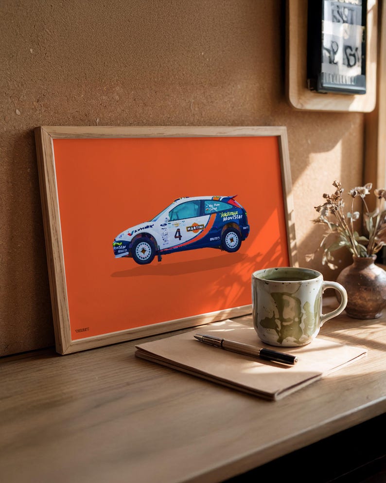 Ford Focus WRC Rally Car Illustration Poster Print | Car Wall Art ...
