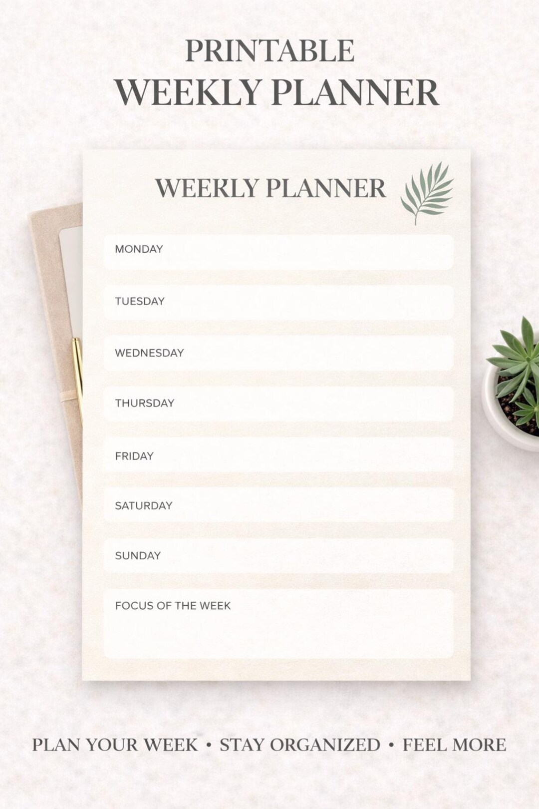 Minimalist Weekly Planner Printable (A4) – Clean Weekly Schedule PDF ...