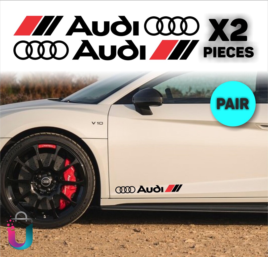 2x Audi Sticker 28cm – Side Skirt & Bonnet Decals | Badge Logo Emblem ...