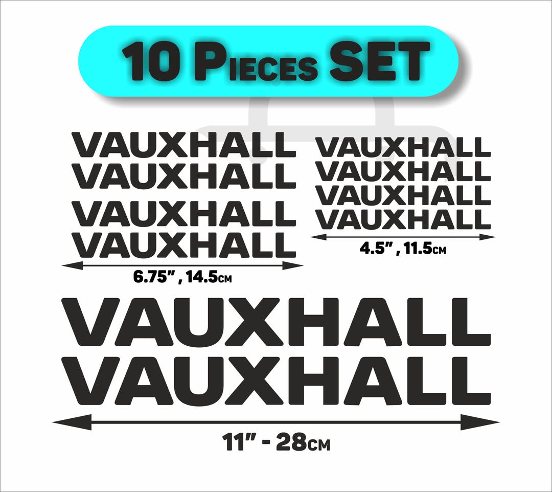 10x Vauxhall Sticker Set – Car Side Skirt, Bonnet, Mirror & More Badge ...