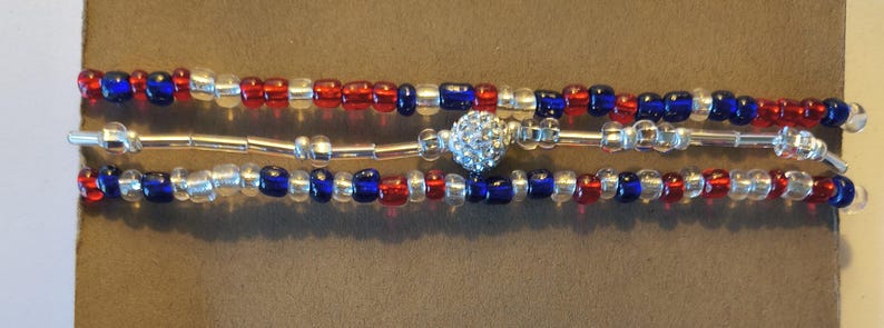Pop Fizz Morse Code Bracelet Stack – Red, Blue & Silver Beads With ...
