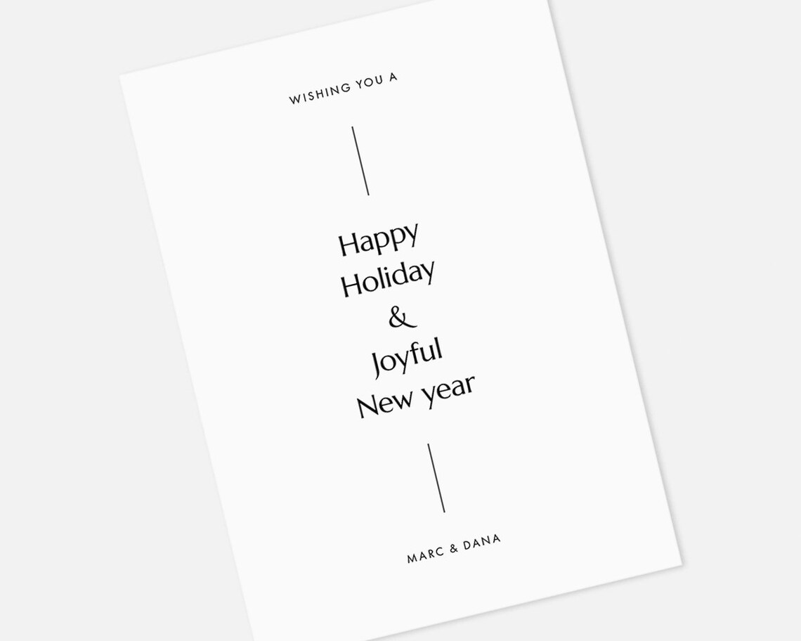Personalized Holiday Cards Set / Minimalist Black and White - Etsy