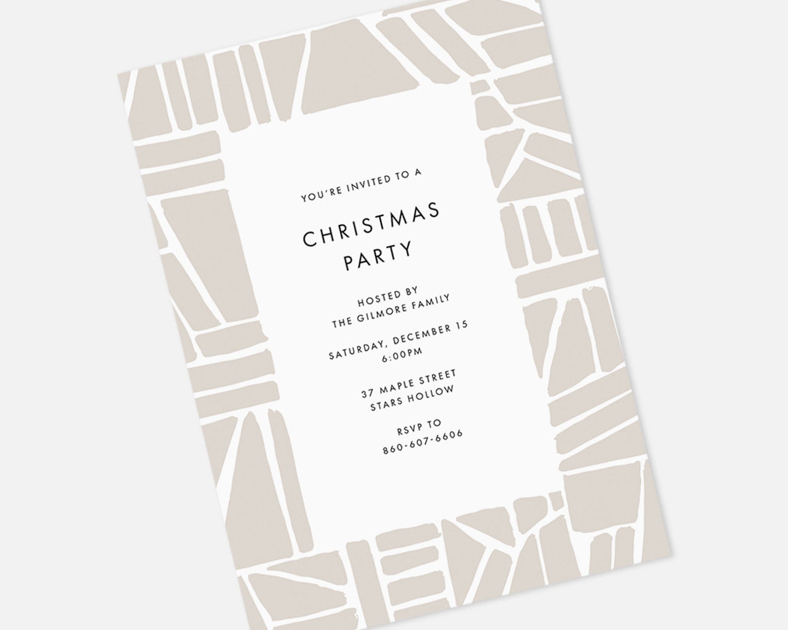 Simple Christmas Party Invitation Printable PDF With Neutral - Etsy