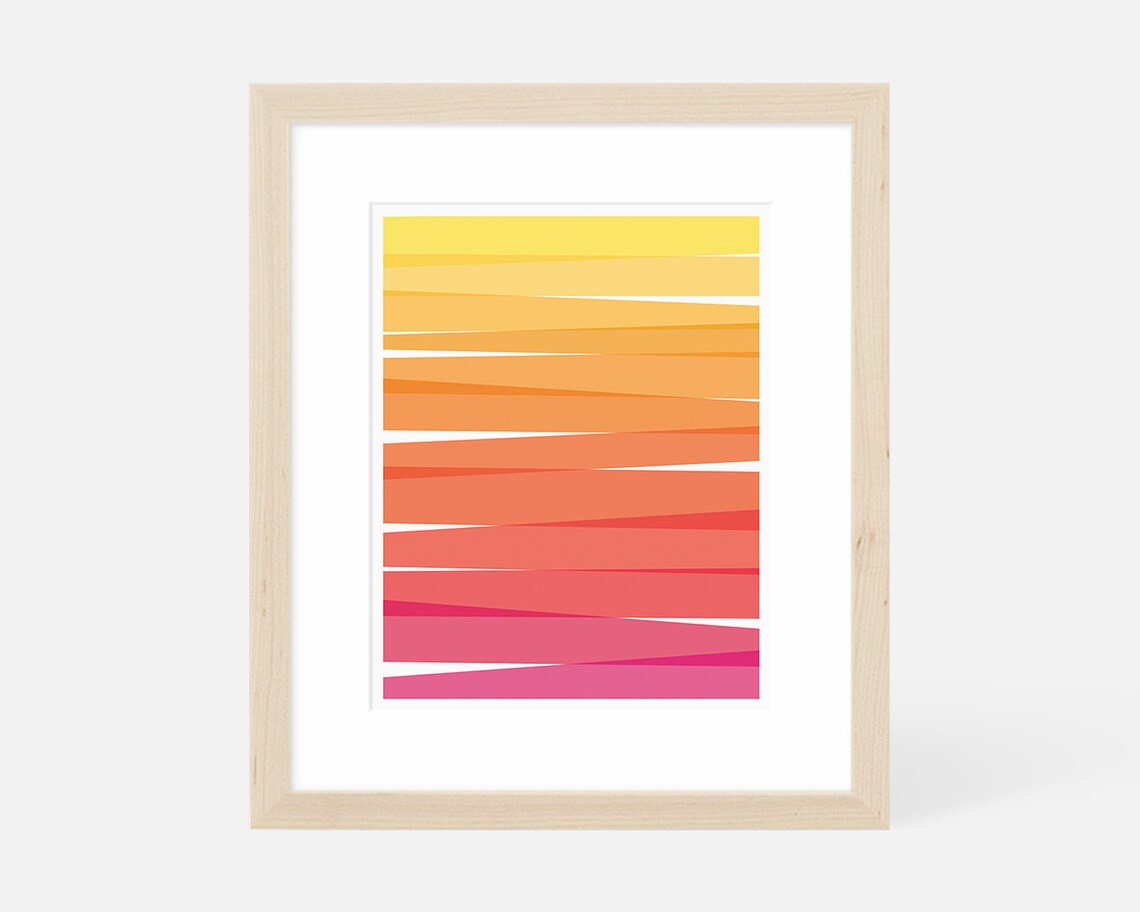 Large Abstract Art Pink / Modern Gallery Wall Art / Ombre Art | Etsy