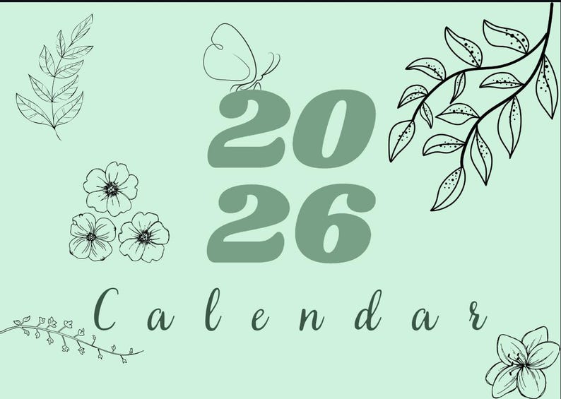 Digital Planner 2026 | Green | Monthly and Weekly Planner - Etsy