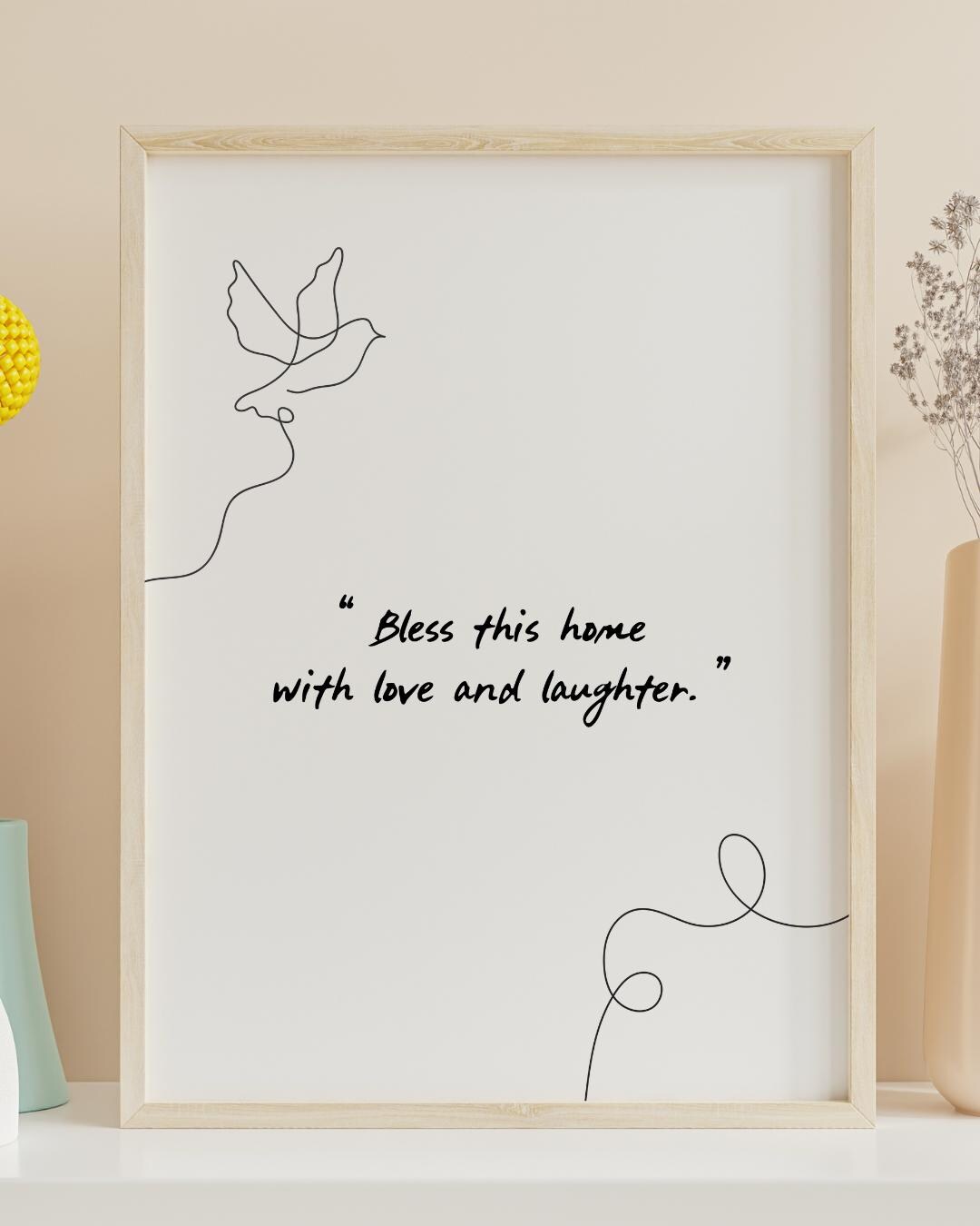 Home Blessing Line Art Print: Minimalist Quote (digital Download ...