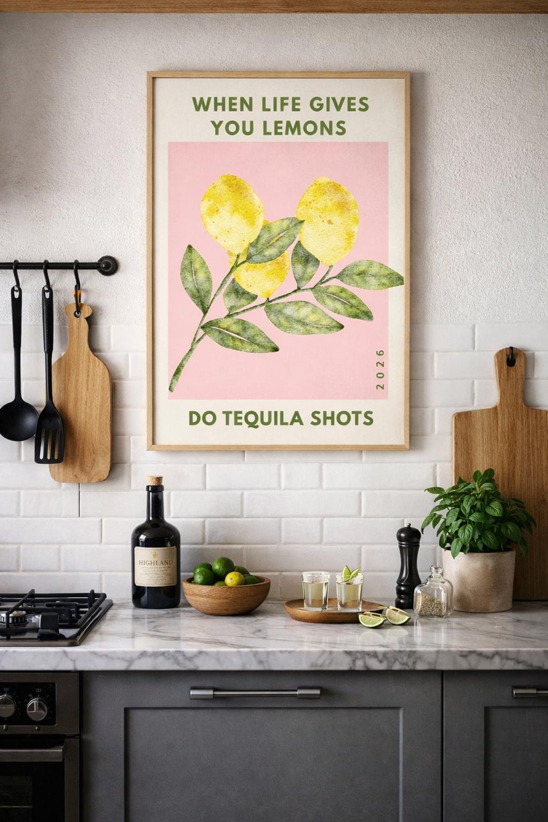 Lemon Tequila Kitchen Print – Rude Quote Art - Kitchen Decor - Lemons ...