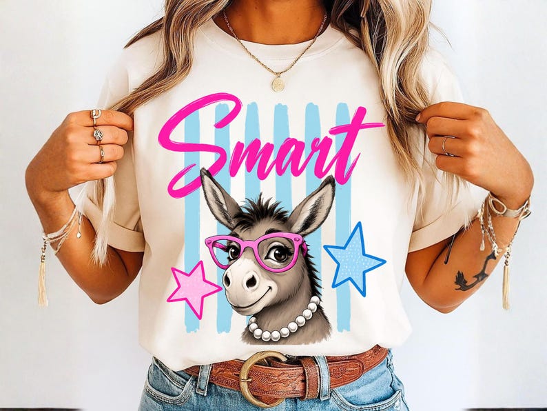 Smart Donkey PNG, Brushstroke Donkey Art, Funny Animal Graphic (digital ...