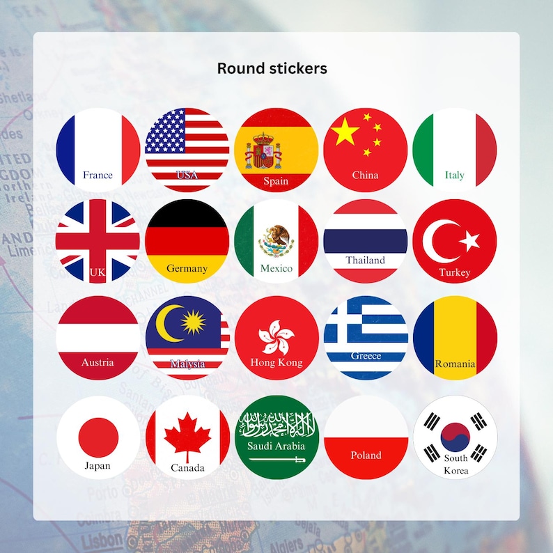Country Flags Stickers - Etsy