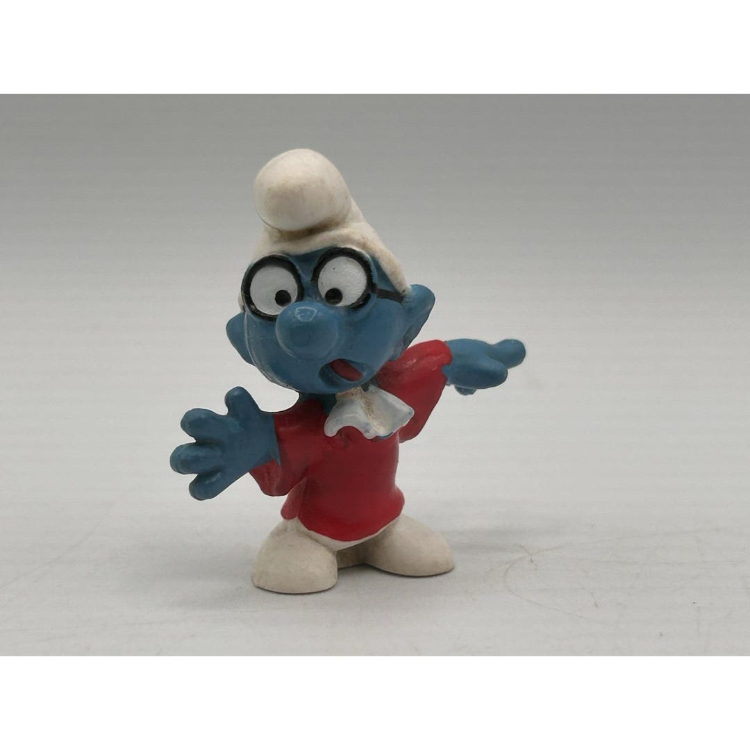 Vintage the Smurfs Judge Brainy Smurf Figure PVC Peyo - Etsy