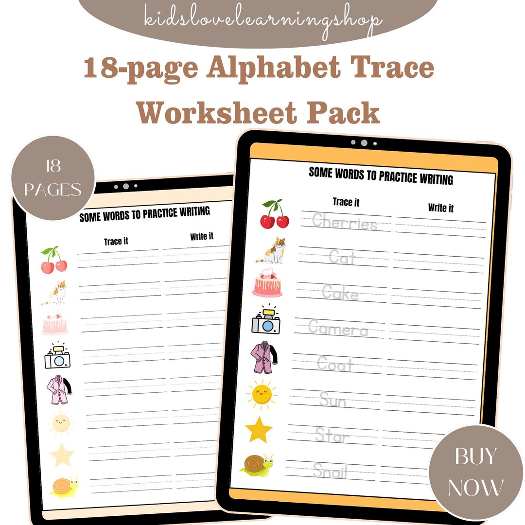 Handwriting Practice Worksheets | Trace Letters & Words, Preschool (PDF ...