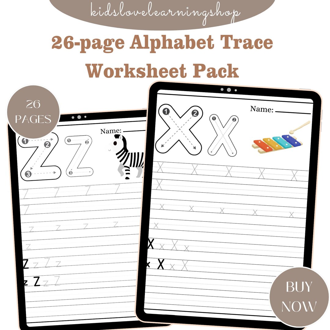 Alphabet Tracing Worksheets A-Z – Coloring Activity, Preschool ...