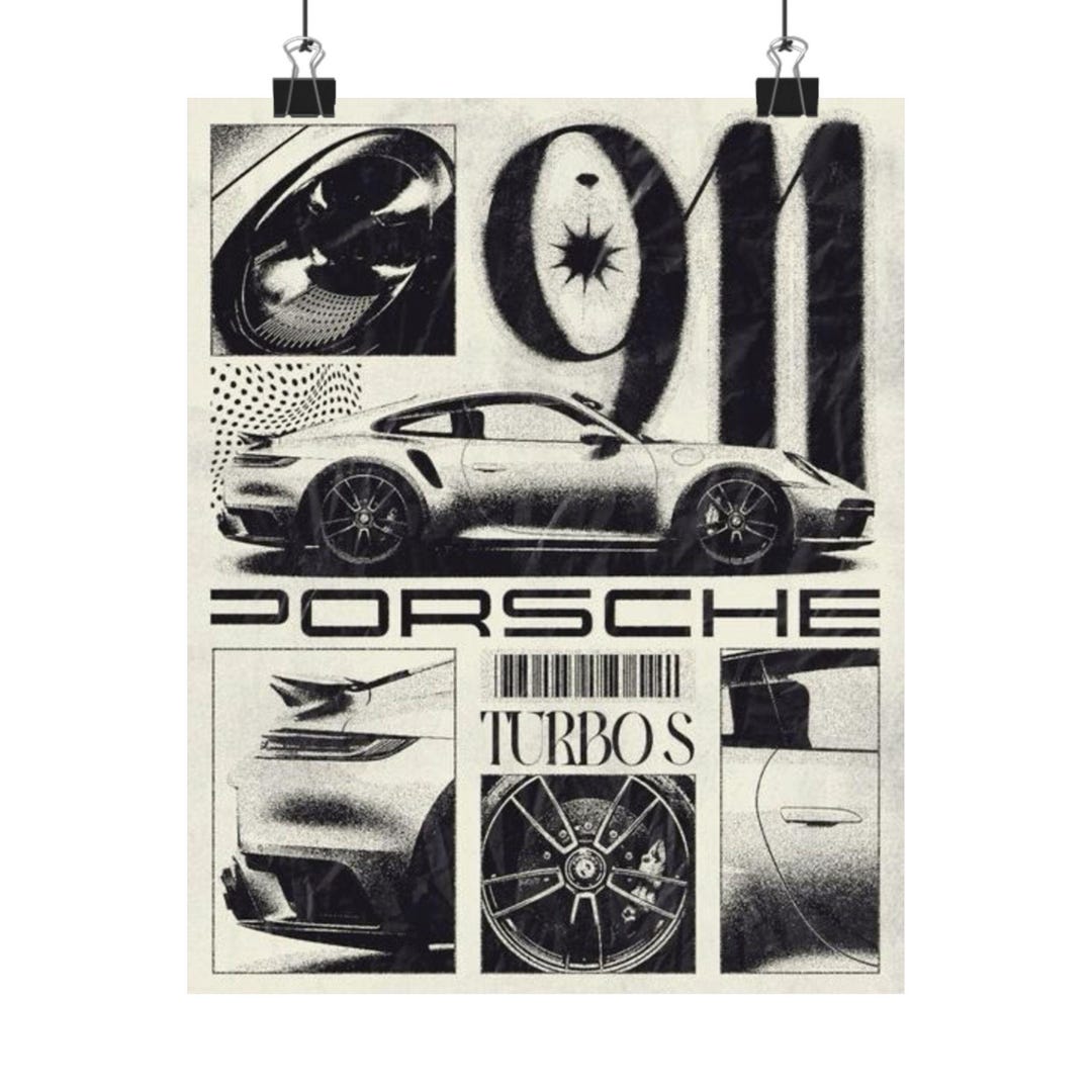 Porsche 911 Turbo Collage Matte Vertical Poster | Car Wall Art - Etsy