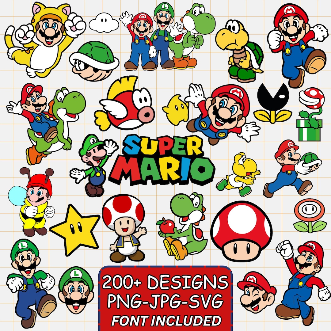Super Mario SVG Bundle for Cricut and Sublimation, Mario Cut Files ...