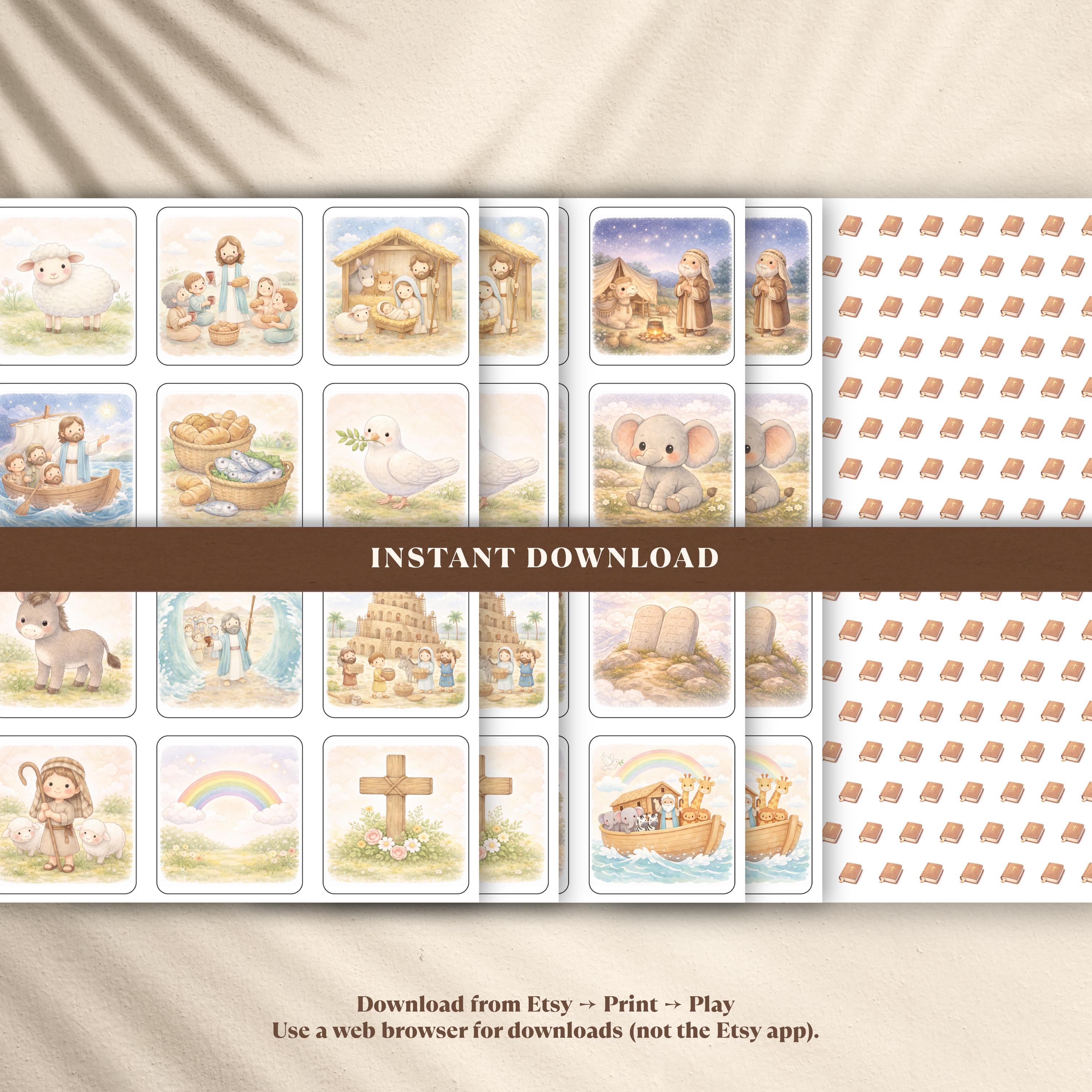 Memory Match Cards | Bible Activity | Scripture Cards | Printable ...