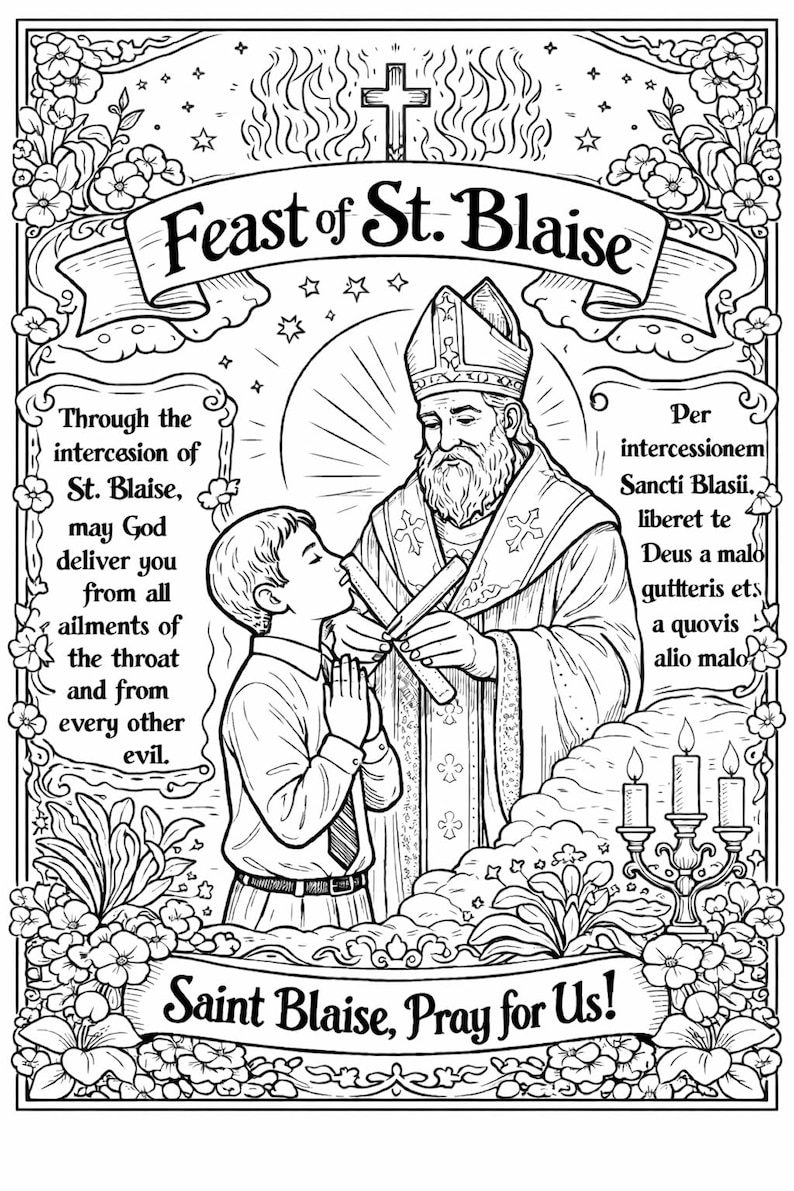 St. Blaise Coloring Sheet - Etsy