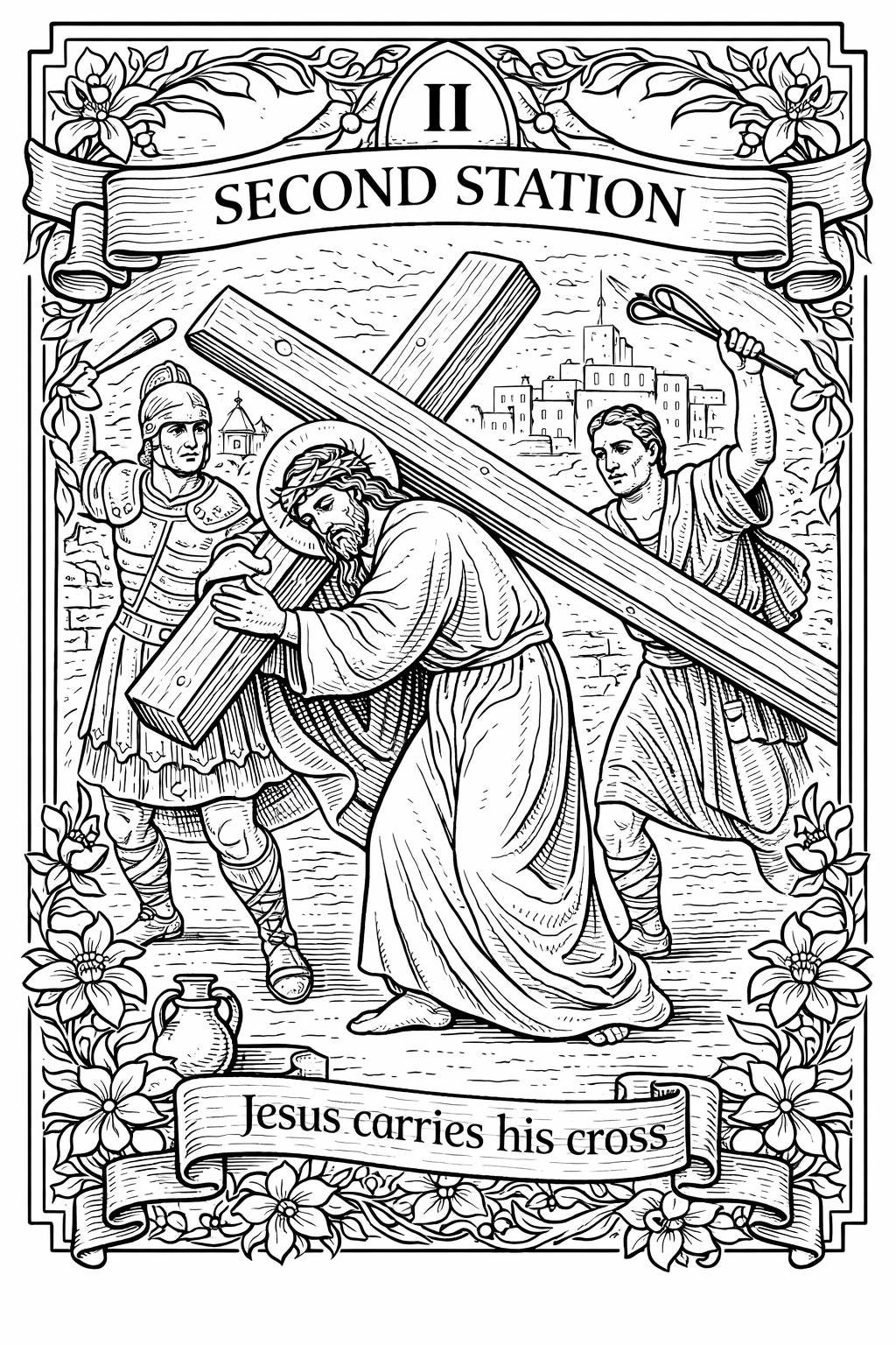 Stations of the Cross Coloring Sheets Bundle - Etsy