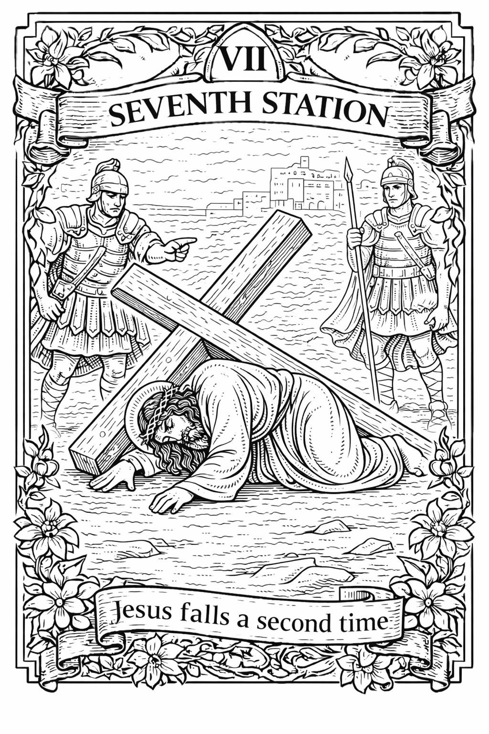 Stations of the Cross Coloring Sheets Bundle - Etsy