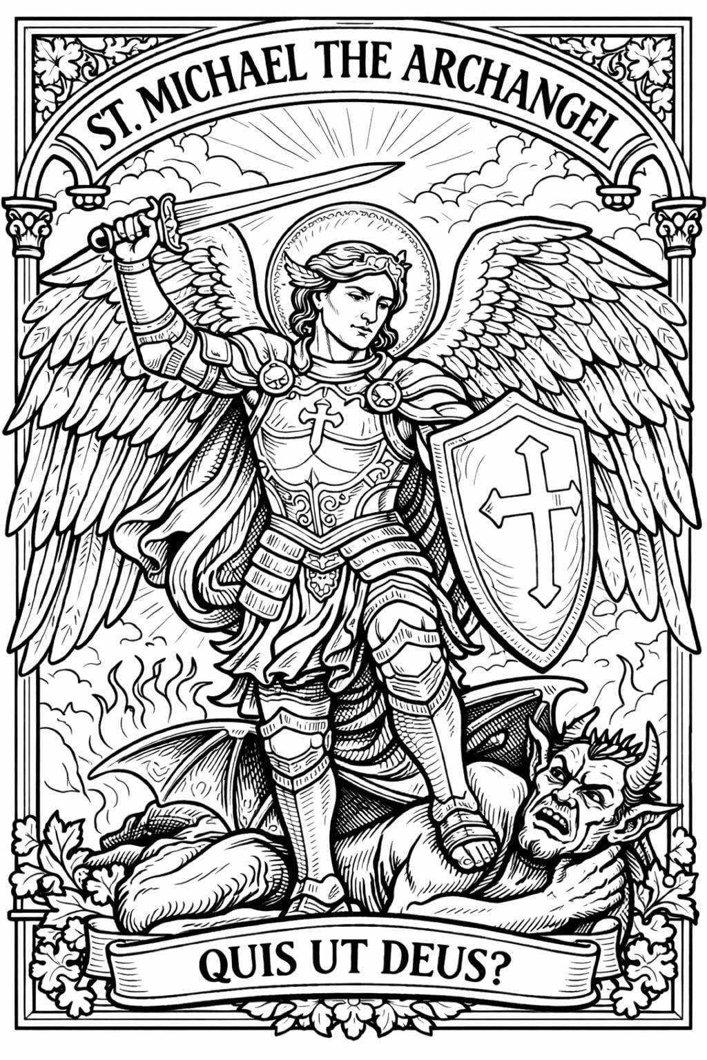 St. Michael the Archangel Coloring Sheet | Catholic Feast Day Printable ...
